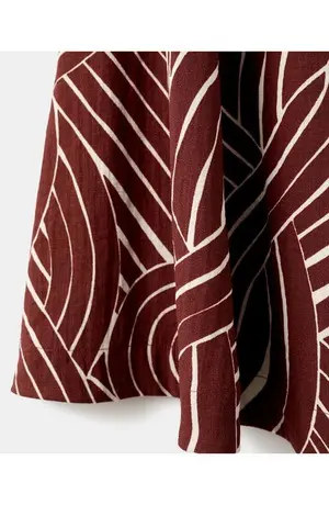 Mango Geometric Print Midi Skirt