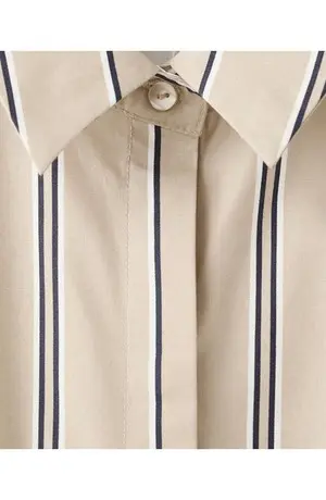Mango Striped Sleeveless Midi Shirtdress