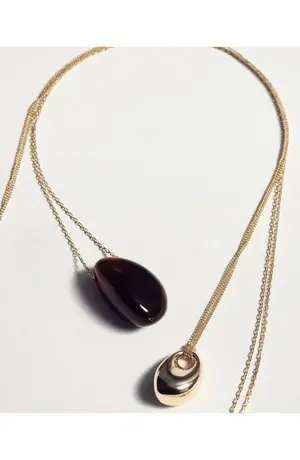 Mango Double Pendant Chain Necklace
