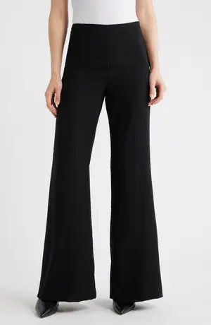 Mango High-waist Wide Leg Pants - Black