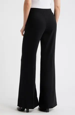 Mango High-waist Wide Leg Pants - Black
