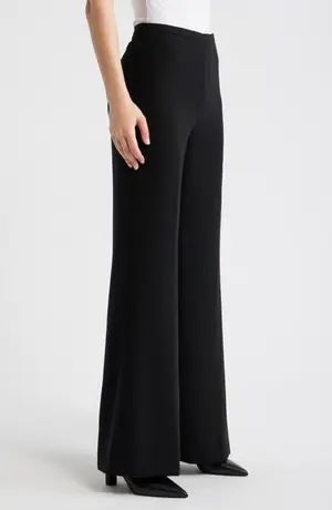 Mango High-waist Wide Leg Pants - Black