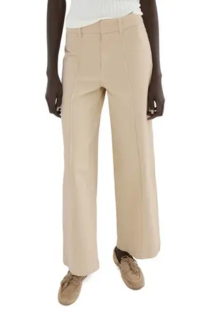 Mango Seamed High-waist Wide-leg Jeans - Vanilla
