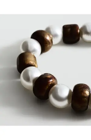 Mango Beaded Faux-pearl Statement Necklace