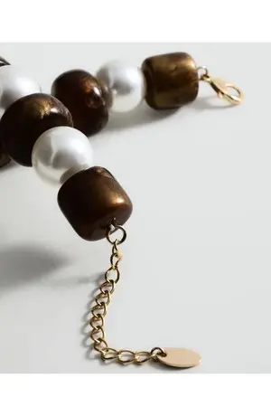 Mango Beaded Faux-pearl Statement Necklace