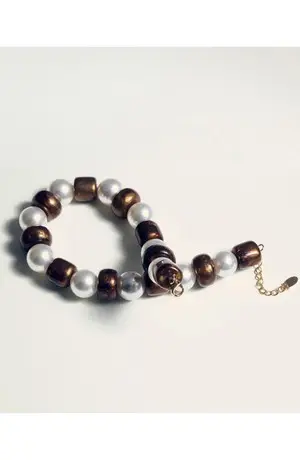Mango Beaded Faux-pearl Statement Necklace