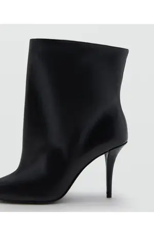 Mango Leather Stiletto Bootie