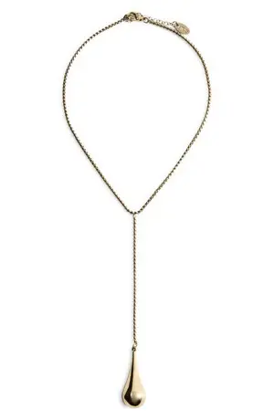 Mango Teardrop Pendant Chain Necklace - Gold