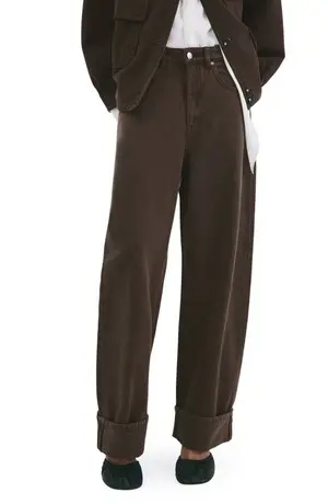 Mango Cuffed Balloon Jeans - Chocolate