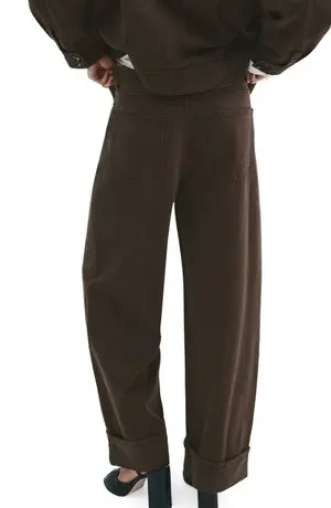 Mango Cuffed Balloon Jeans - Chocolate