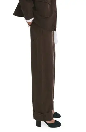 Mango Cuffed Balloon Jeans - Chocolate