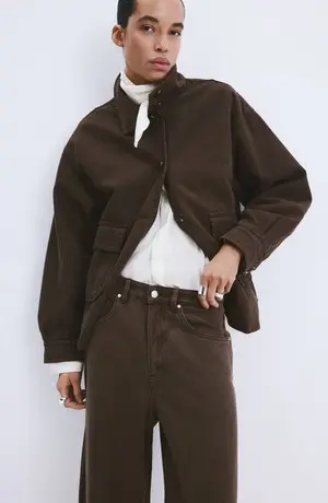 Mango Cuffed Balloon Jeans - Chocolate