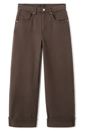 Mango Cuffed Balloon Jeans - Chocolate