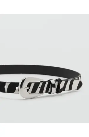 Mango Zebra Print Calf Hair Belt