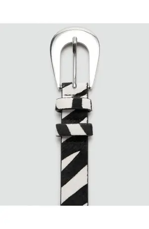 Mango Zebra Print Calf Hair Belt