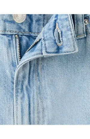 Mango High Waist Straight Fit Denim Shorts - Light Blue