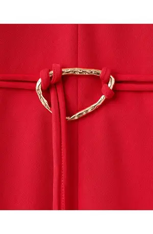 Mango Belted Long Sleeve Midi Dress