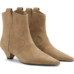 Mango Suede Kitten Heel Ankle Boots