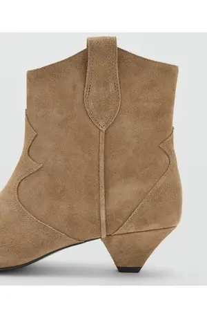 Mango Suede Kitten Heel Ankle Boots