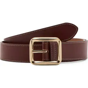Mango Square Buckle Belt Brown