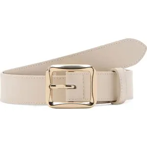 Mango Square Buckle Belt - Ecru