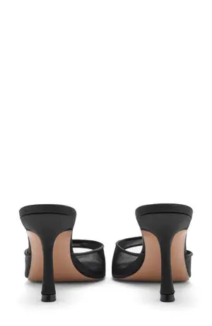 Mango Pointed Toe Stiletto Heel Slides - Black