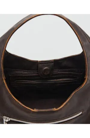 Mango Faux Leather Shoulder Bag