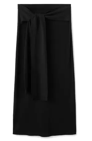 Mango Knit Midi Skirt With Knot Detailing