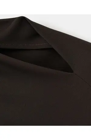 Mango Asymmetric Neck Long Sleeve Dress