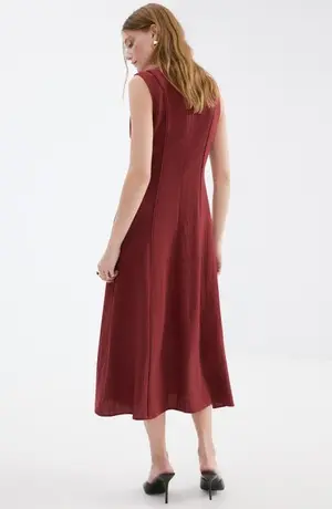 Mango A-line Midi Dress - Cherry