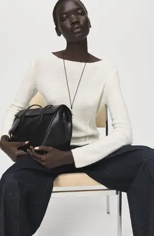 Mango Sweater With Seam Detailing - Ecru
