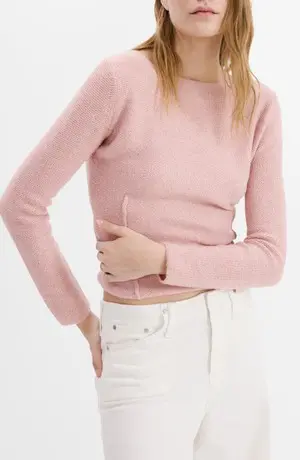 Mango Sweater With Seam Detailing - Pink