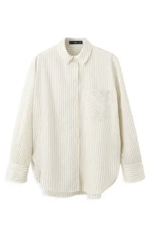 Mango Stripe Oversize Button-up Shirt