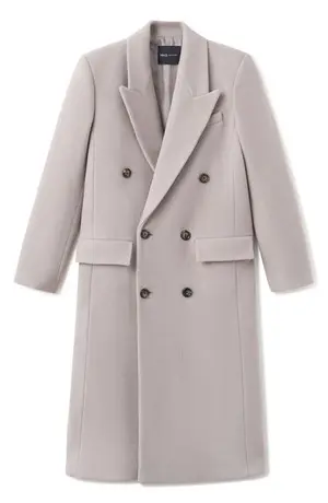 Mango Double-breasted Virgin Wool-blend Coat