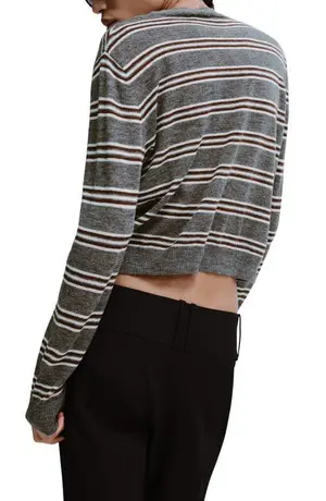 Mango Stripe Crop Sweater