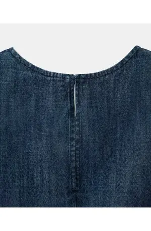 Mango Sleeveless Chambray Crop Top