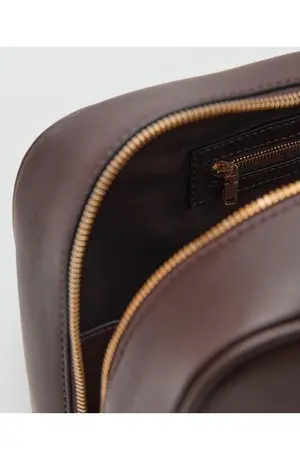 Mango Faux Leather Bowling Bag