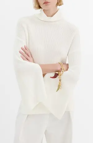 Mango Bell Sleeve Turtleneck Sweater