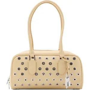 Mango Faux Leather Eyelets Bowling Bag