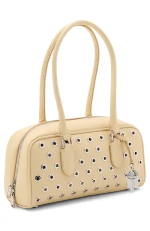 Mango Faux Leather Eyelets Bowling Bag