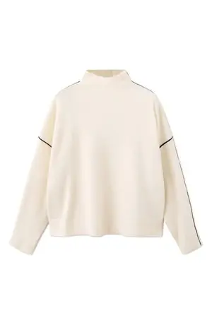 Mango Piped Mock Neck Sweater
