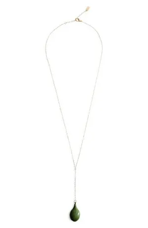 Mango Teardrop Pendant Y Necklace - Gold