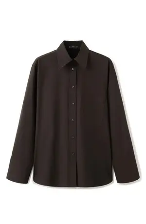 Mango Straight Fit Pocket Button-up Shirt - Chocolate