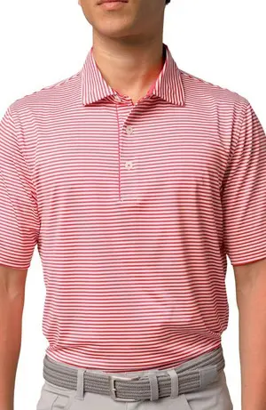 ASHWORTH GOLF Fairway Polo - Core Red/white
