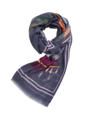 FABLE ENGLAND Catherine Rowe Pet Portraits Whippet Lightweight Scarf - Navy