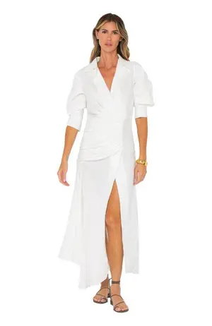 JBQ Lydia Linen Maxi Dress - Ecru