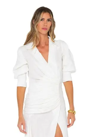 JBQ Lydia Linen Maxi Dress - Ecru