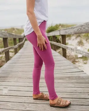 CITY THREADS Soft 100% Cotton Everyday Wear Petite Leggings - Purple