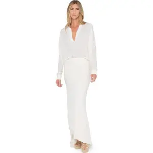 JBQ Kingsley Crepe Skirt - Bone