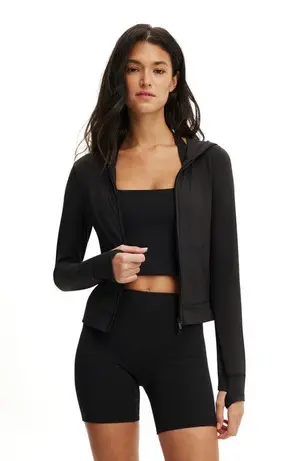 Cotton:on Active Ultra Soft Hooded Jacket - Black